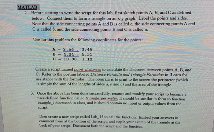(Solved) : Matlab 2 Starting Write Script Lab First Sketch Points B C ... (Solved) : Matlab 2 Starting Write Script Lab First Sketch Points B C ...