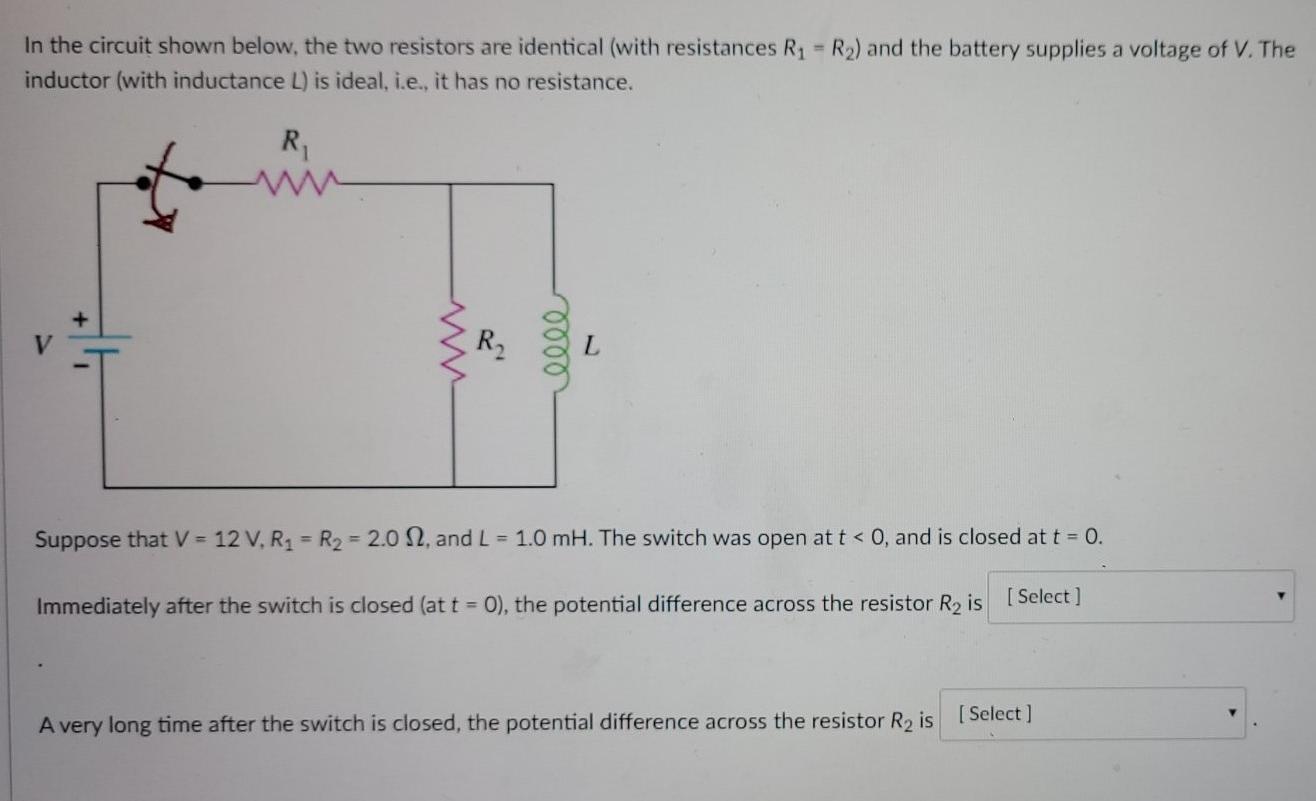 Solved In the circuit shown below, the two resistors are | Chegg.com