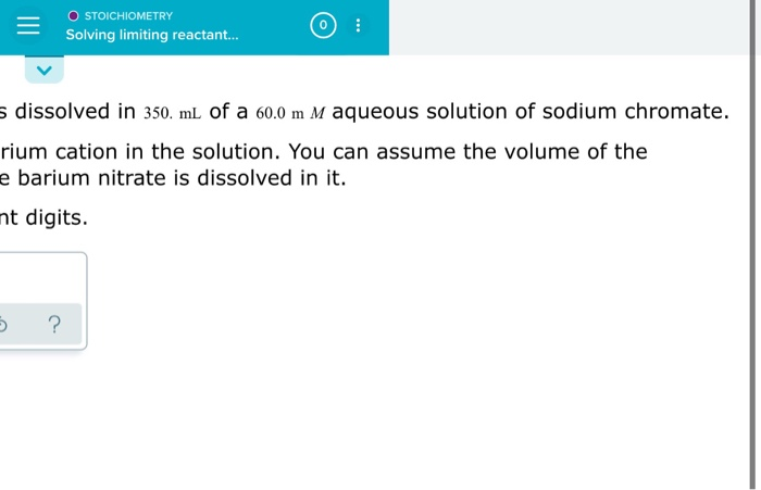 Solved STOICHIOMETRY Solving limiting reactant... 0 Suppose | Chegg.com
