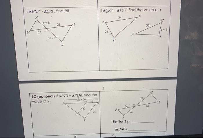 Solved Unit 4 Test _ Similarity The ratio of the measures of | Chegg.com