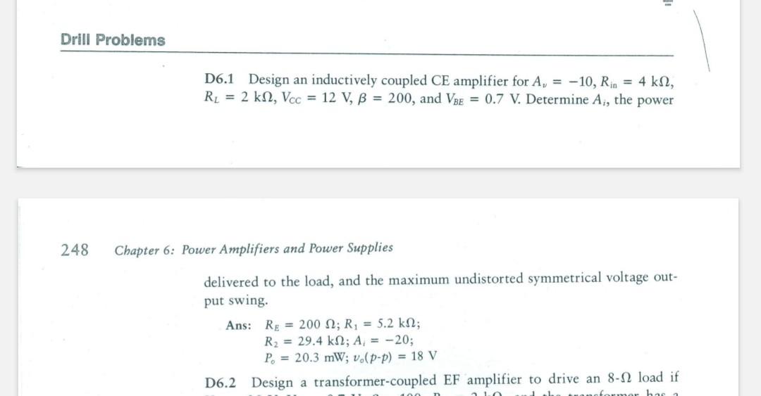 Solved solve 6.1 considering the small signal analysis for | Chegg.com
