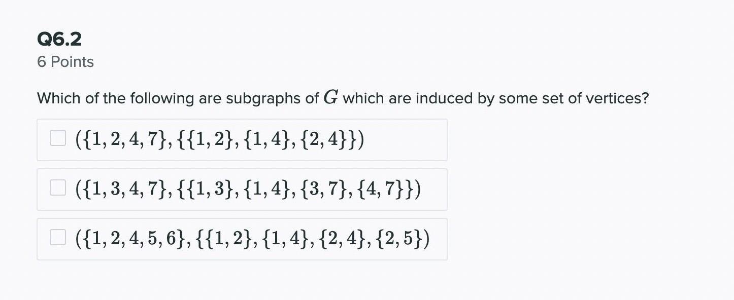 Solved Q6 10 Points = Let G= ({1,2,3,4,5,6,7,8},{{1,2}, | Chegg.com Solved Q6 10 Points = Let G= ({1,2,3,4,5,6,7,8},{{1,2}, | Chegg.com
