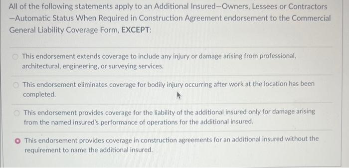 Solved All of the following statements apply to an | Chegg.com