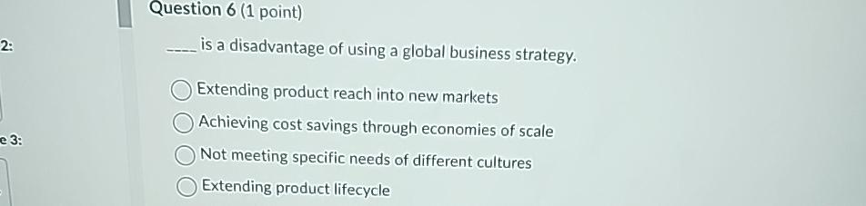 Solved Question 6 (1 ﻿point)is a disadvantage of using a | Chegg.com