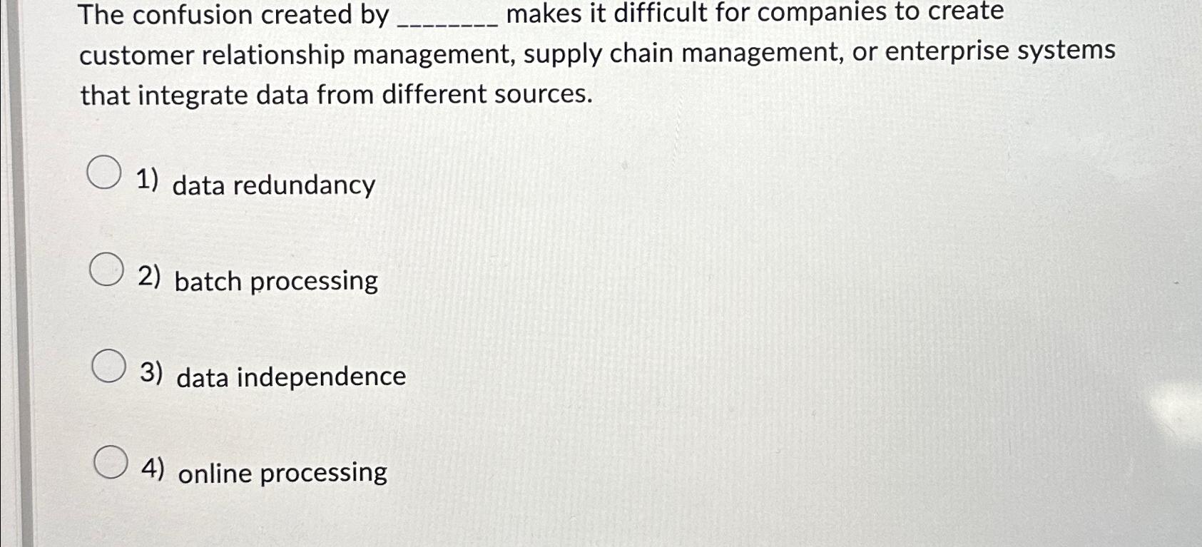 Solved The confusion created by makes it difficult for | Chegg.com