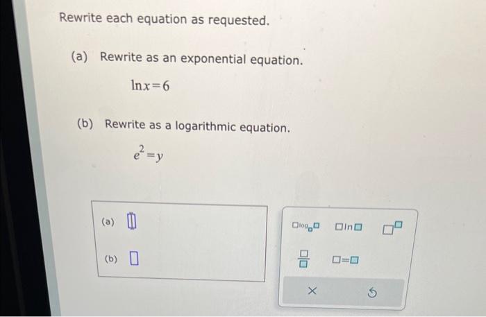Solved Rewrite Each Equation As Requested A Rewrite As An