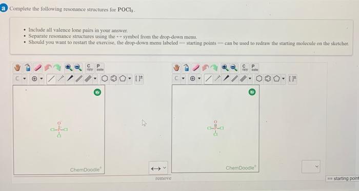 Solved Complete the following resonance structures for POCI. | Chegg.com
