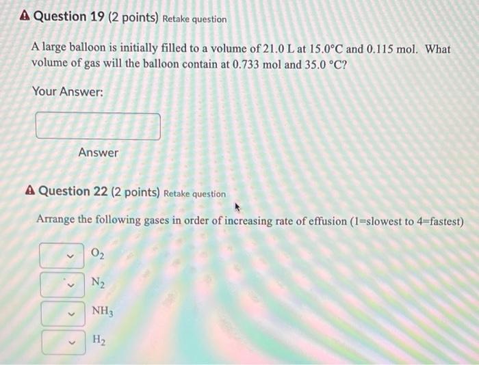 Solved A Question 19 (2 points) Retake question A large | Chegg.com