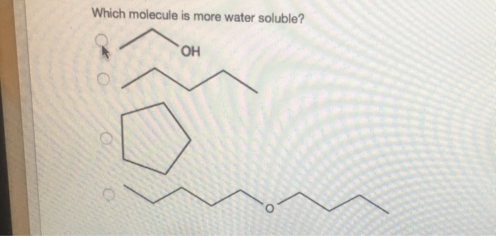 Solved Which molecule is more water soluble? OH ROS | Chegg.com