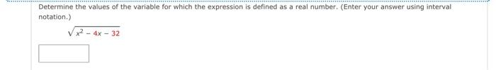 Solved Determine The Values Of The Variable For Which The