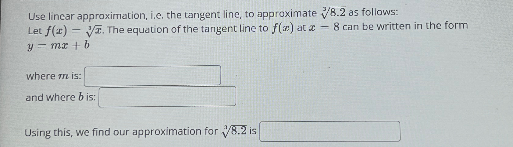 Use linear approximation, i.e. ﻿the tangent line, to | Chegg.com