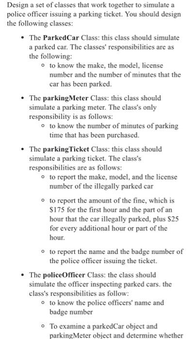 Solved esign a set of classes that work together to simulate | Chegg.com