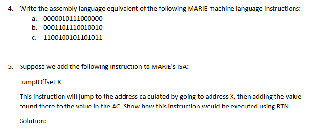 4. ﻿Write the assembly language equivalent of the | Chegg.com
