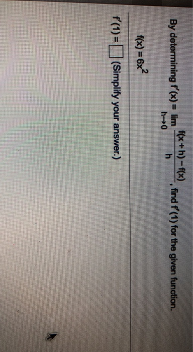 Solved By determiningf (x)= lim x+h)-find f(1) for the given | Chegg.com