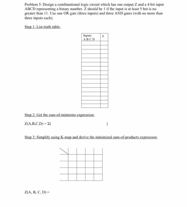 Solved Problem 4: Plot the following function on a Karnaugh | Chegg.com