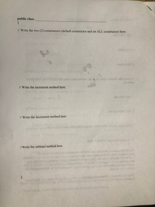 Solved Case Study 1: Given the following class definition: | Chegg.com