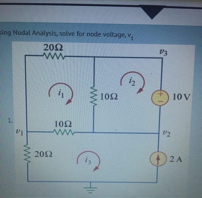 Solved find,1) using nodal analysis,solve node v2 and | Chegg.com