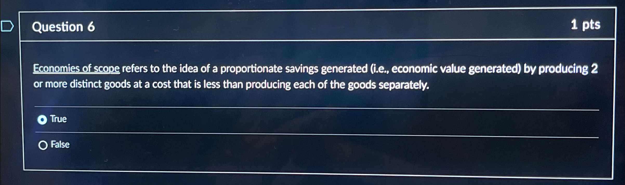 Solved Question 61 ﻿ptsEconomies of scope refers to the idea | Chegg.com