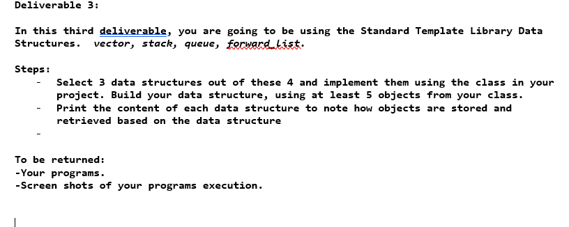 Solved Deliverable 3:In this third deliverable, you are | Chegg.com