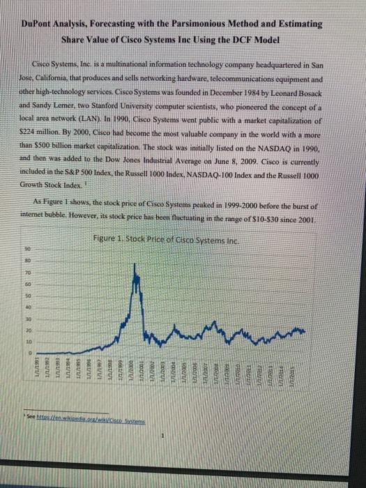 DuPont Analysis. Forecasting with the Parsimonious | Chegg.com