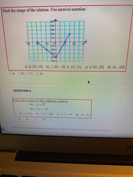 Solved Find the range of the relation. Use interval | Chegg.com
