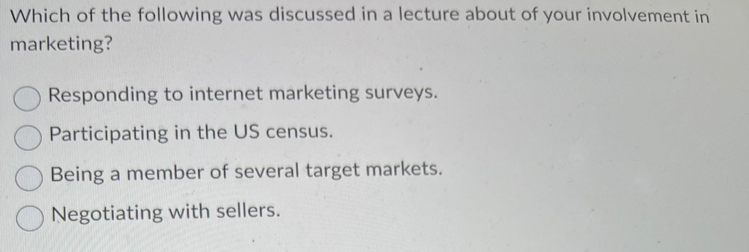 Solved Which of the following was discussed in a lecture | Chegg.com