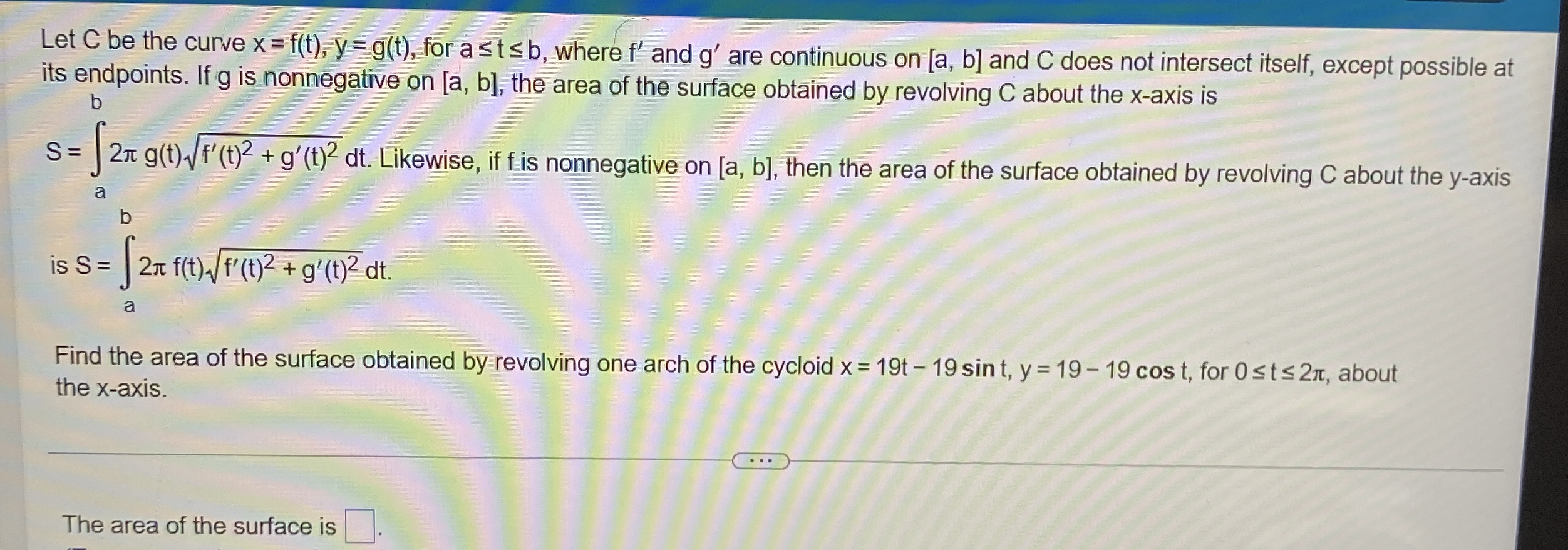 Solved Let C ﻿be the curve x=f(t),y=g(t), ﻿for a≤t≤b, ﻿where | Chegg.com