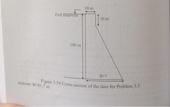 Problem 3.3: Consider the gravity dam shown in Figure | Chegg.com