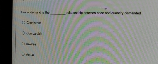 Solved Law of demand is the relationship between price and | Chegg.com