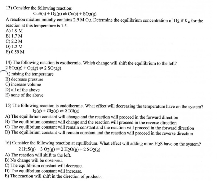 Solved 13) Consider the following reaction: CuS(s) + O2(g) = | Chegg.com