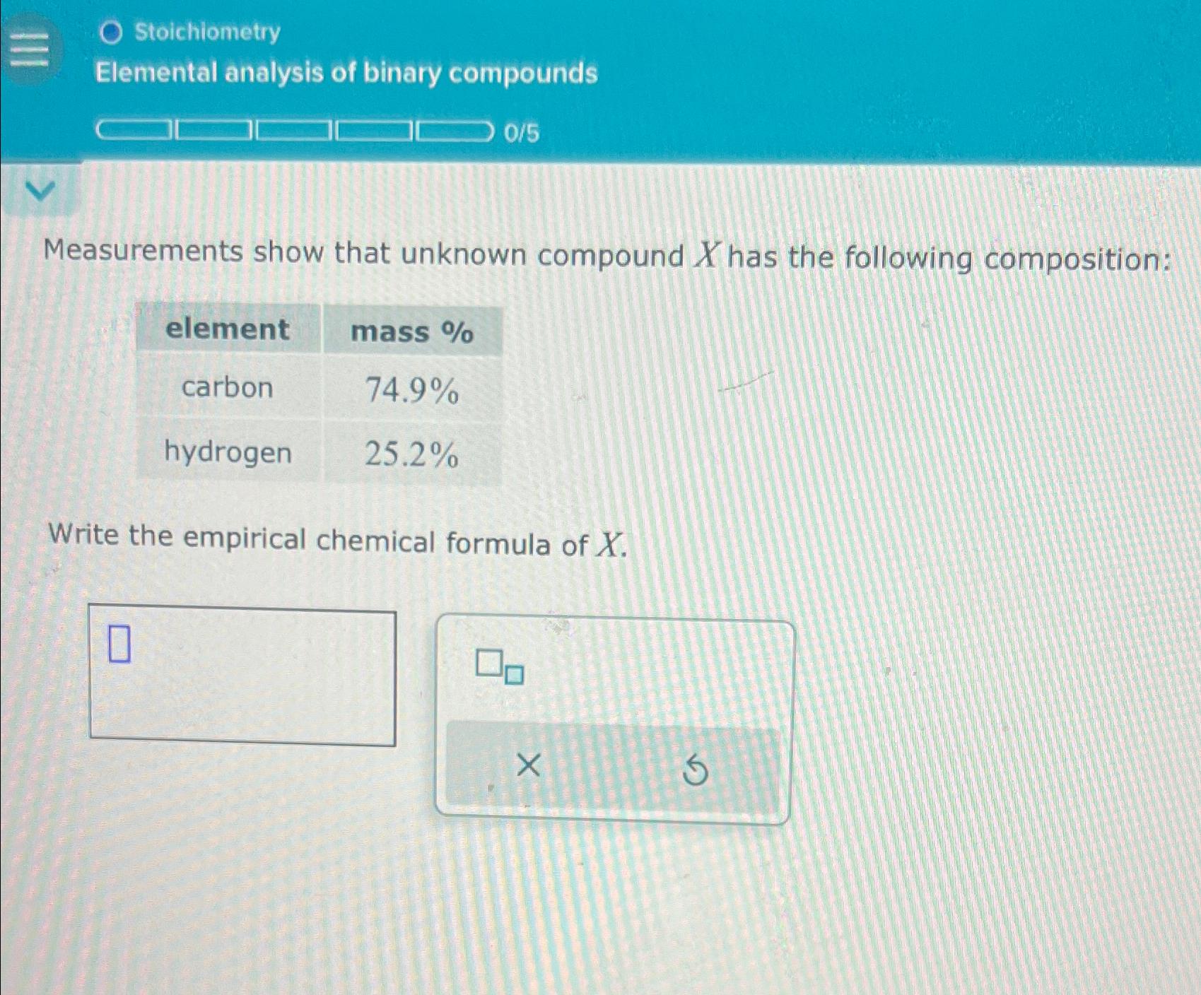 StoichiometryElemental analysis of binary | Chegg.com