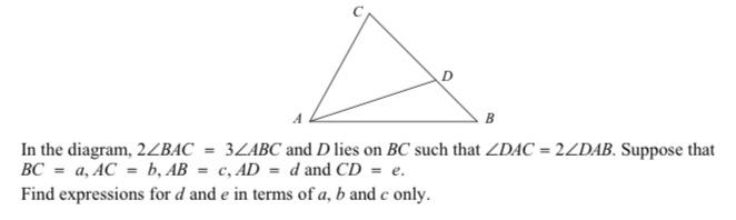 Solved In the diagram, 2∠BAC=3∠ABC and D lies on BC such | Chegg.com