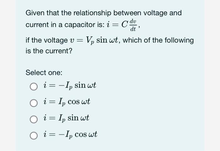 Solved Given that the relationship between voltage and | Chegg.com