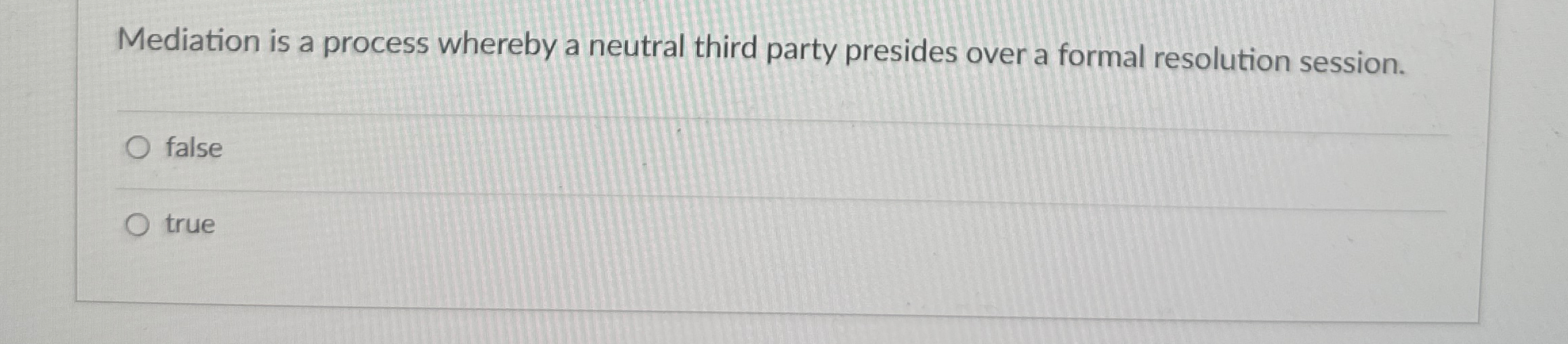Solved Mediation is a process whereby a neutral third party | Chegg.com