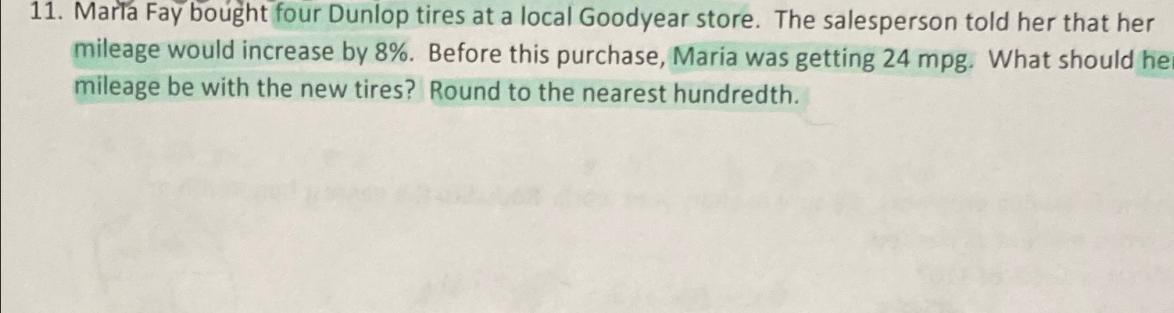 Solved Marla Fay bought four Dunlop tires at a local | Chegg.com