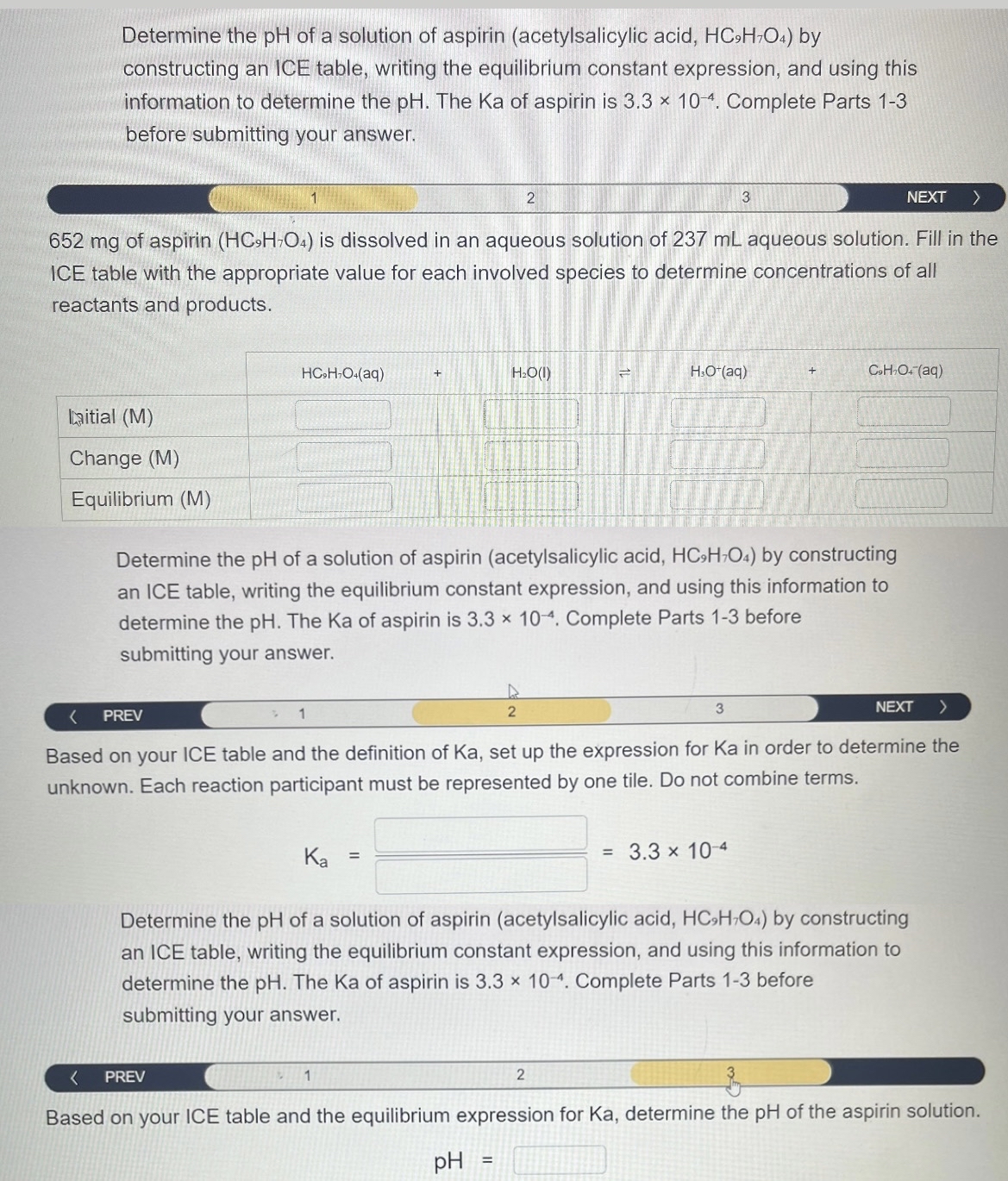 Solved Determine the pH of a solution of aspirin | Chegg.com