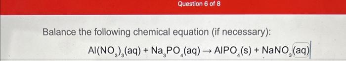 Solved Balance the following chemical equation (if | Chegg.com