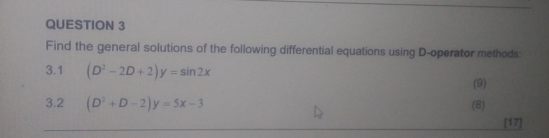 Solved Find the general solutions of the following | Chegg.com