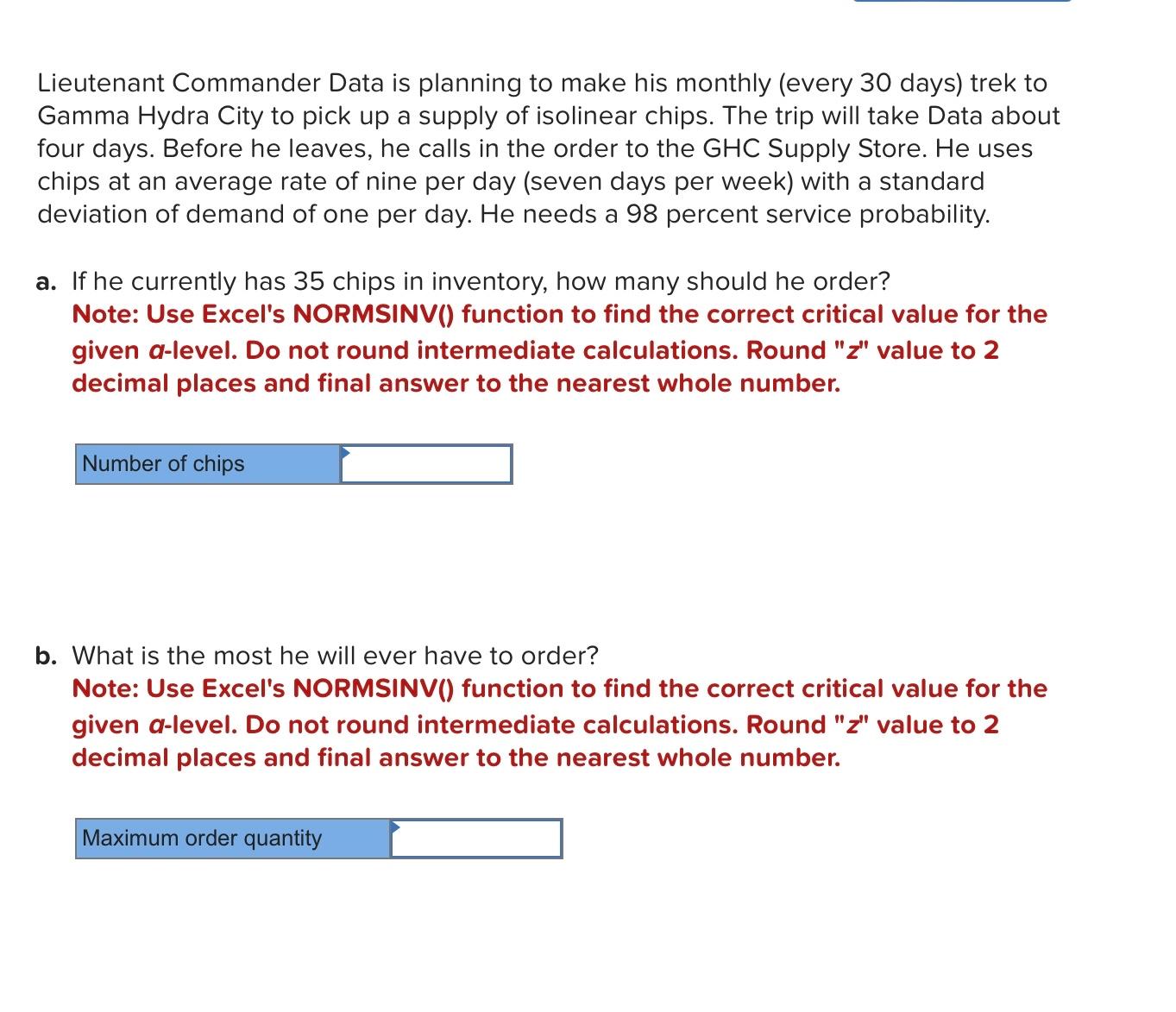 Solved Lieutenant Commander Data is planning to make his | Chegg.com