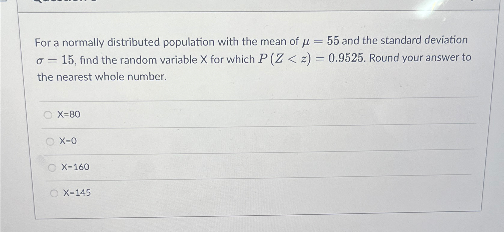 Solved For a normally distributed population with the mean | Chegg.com