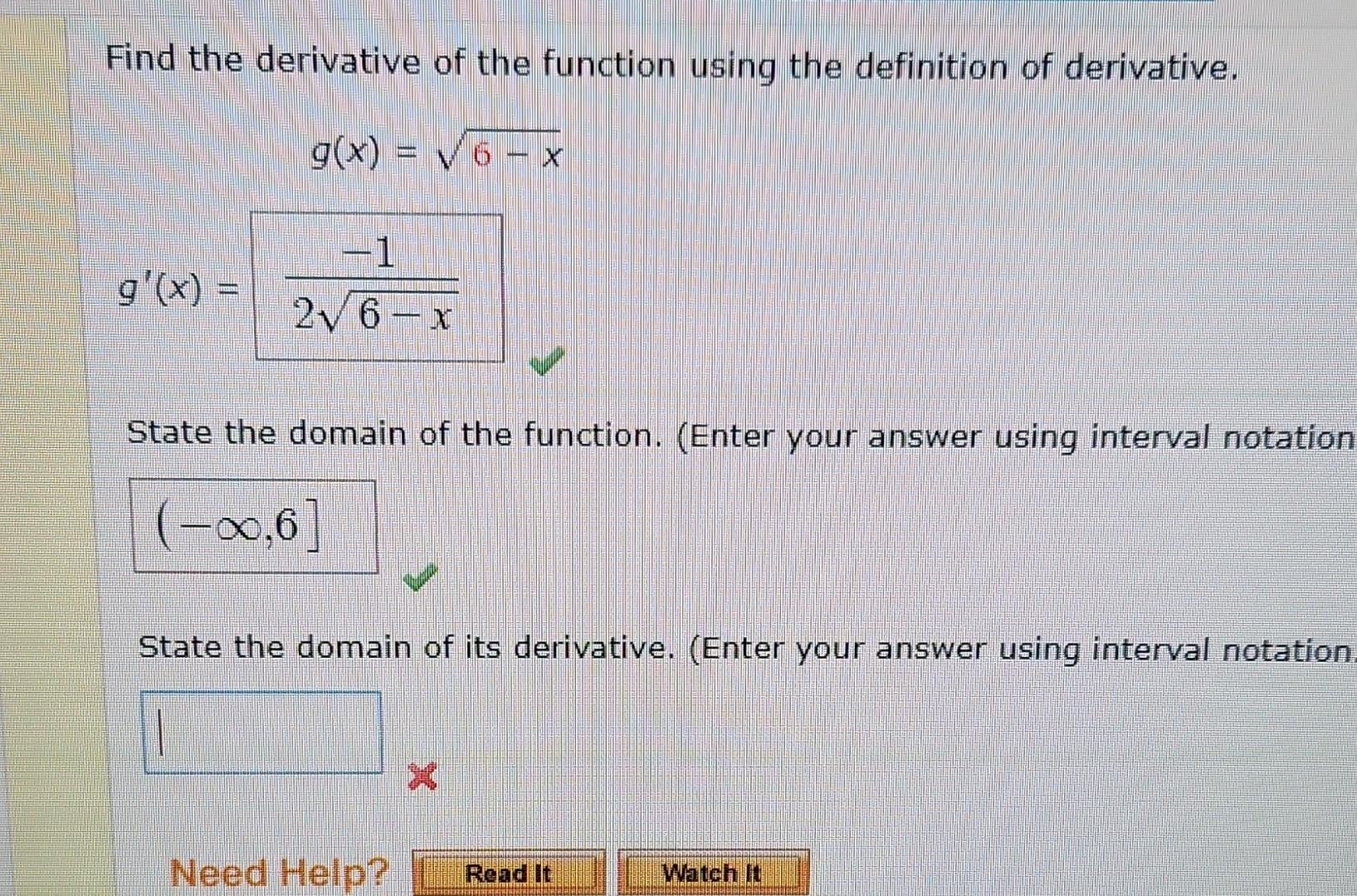 Solved What is the domain of the derivative for | Chegg.com