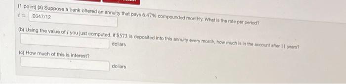 Solved (1 point) (a) Suppose a bank nffamed -.. sos pot that | Chegg.com