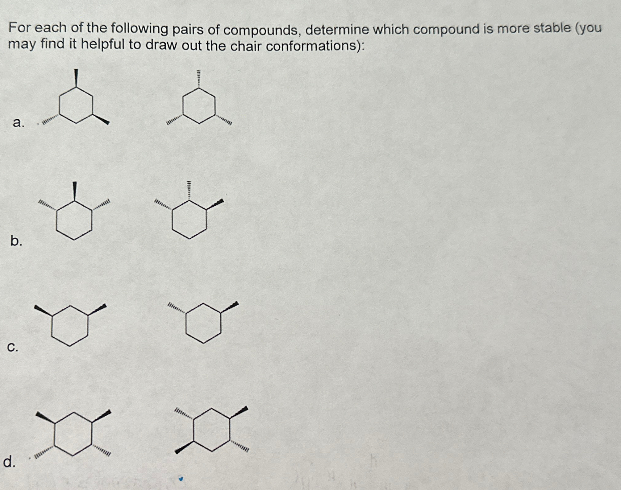 Solved For each of the following pairs of compounds, | Chegg.com