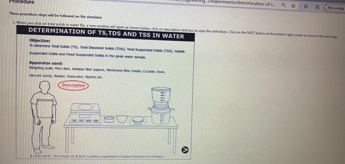 Solved Environmental Enging of Determination of TS, TDS and | Chegg.com