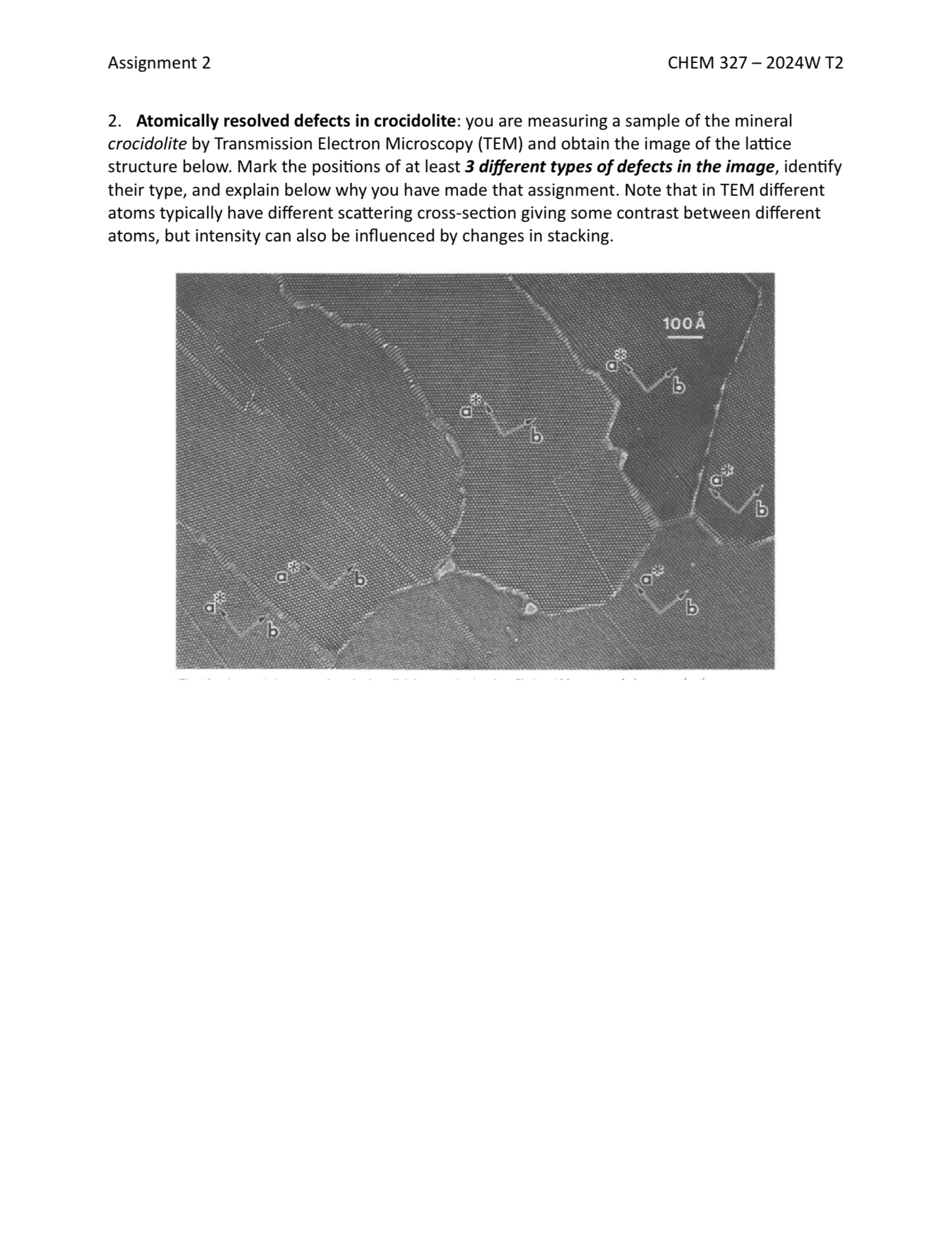 Solved Atomically resolved defects in crocidolite: you are | Chegg.com