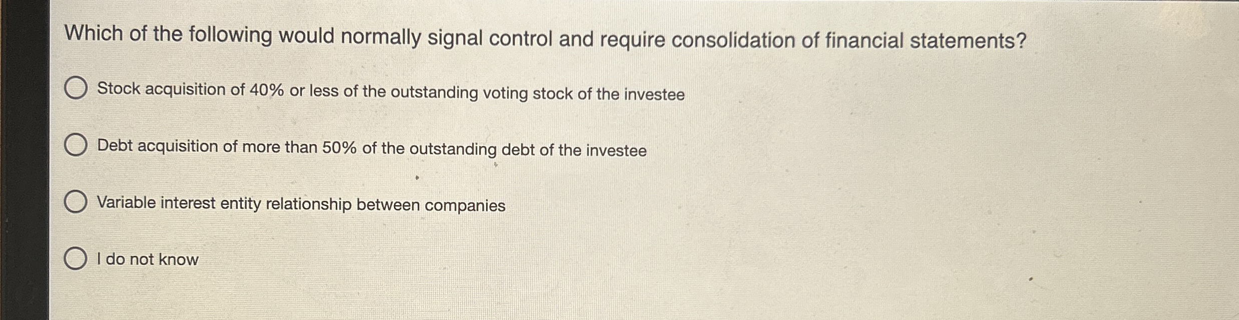 Solved Which of the following would normally signal control | Chegg.com