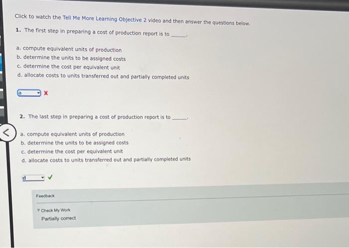 Solved Click to watch the Tell Me More Learning Objective 2 | Chegg.com