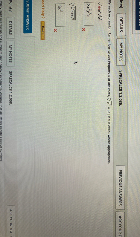 SPRECALC8 1.2.036.lify each expression. Remember to | Chegg.com