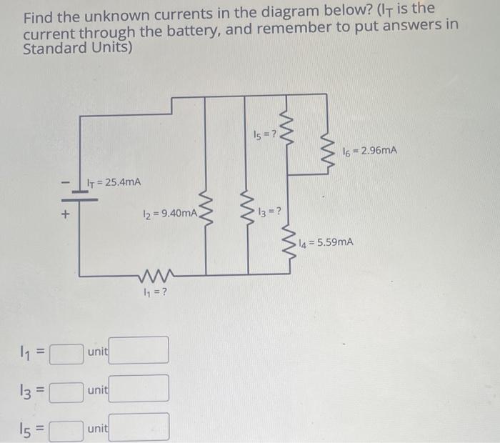Solved Find the unknown currents in the diagram below? (It | Chegg.com