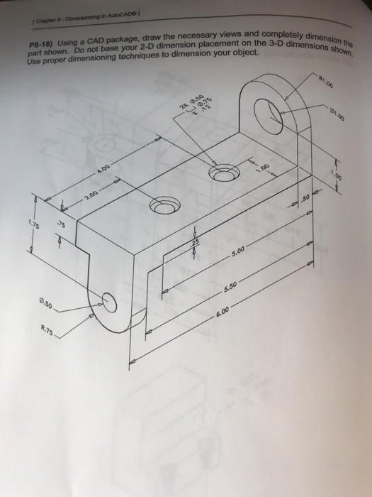 Solved P8-18 using a CAD package draw the necessary views | Chegg.com